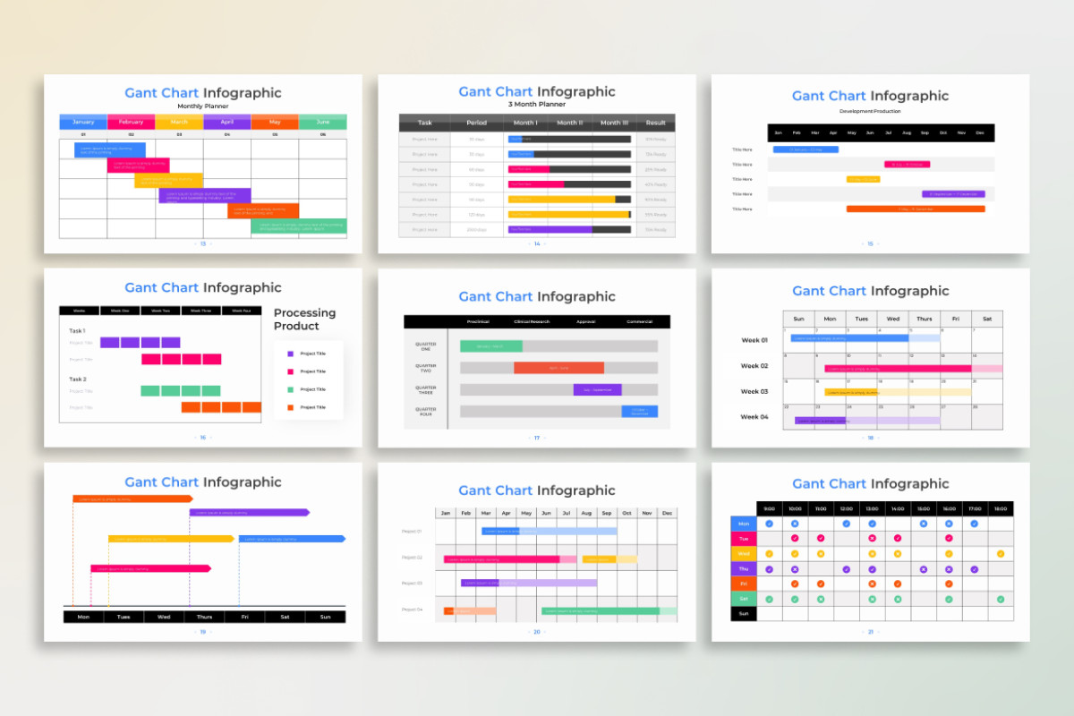 Gantt Chart PowerPoint Infographic Template | Nulivo Market